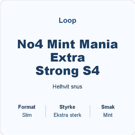 Kjøp Loop No4 Mint Mania Extra Strong S4 Billig På Nett