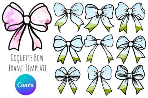 Cute Bow Canva Frame Template Graphic By Derulostereo · Creative Fabrica
