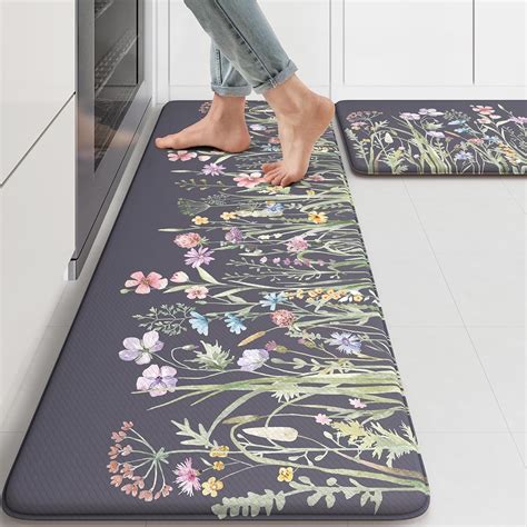 Kimode Anti Fatigue Kitchen Mat Farmhouse Floral Kitchen