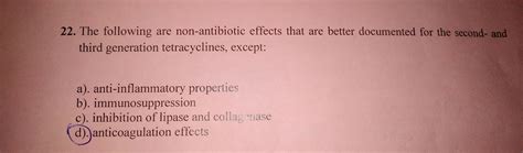solved the following are non antibiotic effects that are
