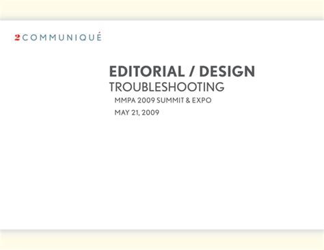 Magazine Design Troubleshooting Ppt