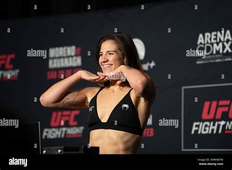 Mexico City Mexico February 27 Ailin Perez Poses On The Scale