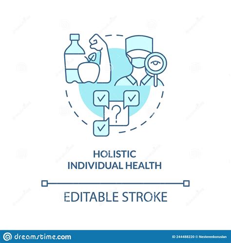 Holistic Individual Health Turquoise Concept Icon Stock Vector