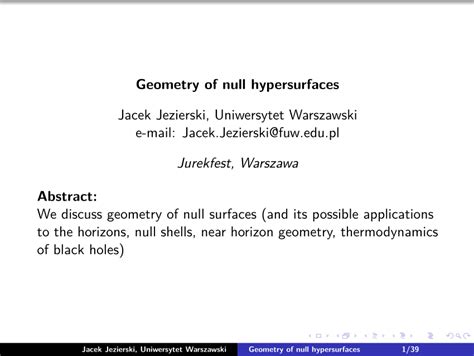 Pdf Geometry Of Null Hypersurfaces