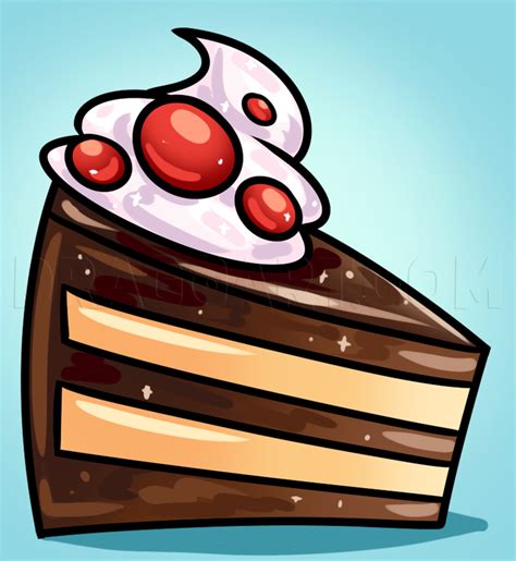 How To Draw Chocolate Cake Step By Step Drawing Guide By Dawn Dragoart