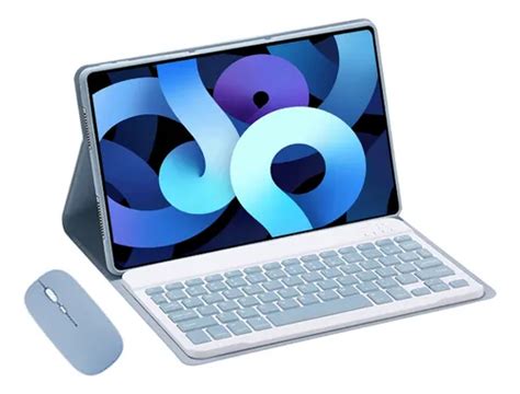Capa Giratória Teclado Mouse Para Ipad Pro 11 Pol Cor Azul Nebuloso Teclado Rato