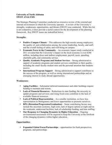 9 Swot Analysis Of College Examples To Download