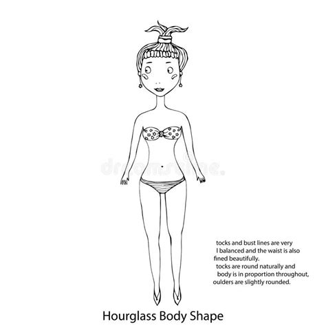 Hourglass Female Body Shape Sketch Hand Drawn Vector Illustration