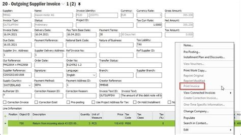 printing outgoing supplier invoice ifs community