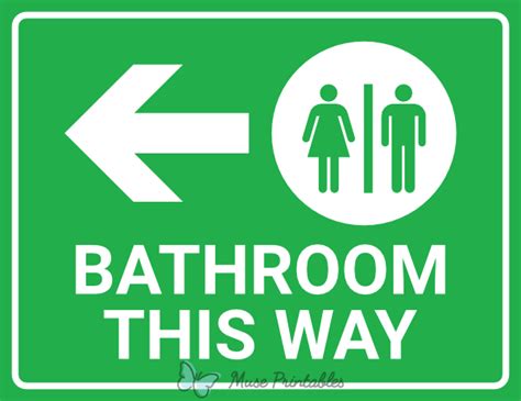 Restroom Sign With Arrow Toilets Arrows Men Left Women Right