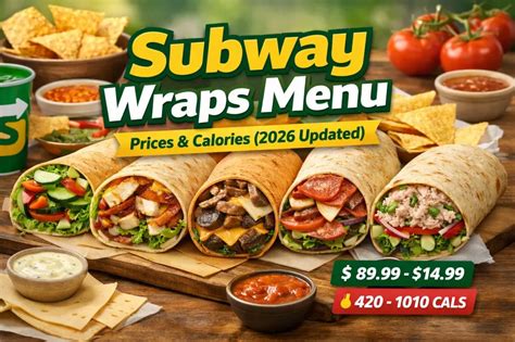 Subway Wraps Menu Latest Prices Calories And Options 2026