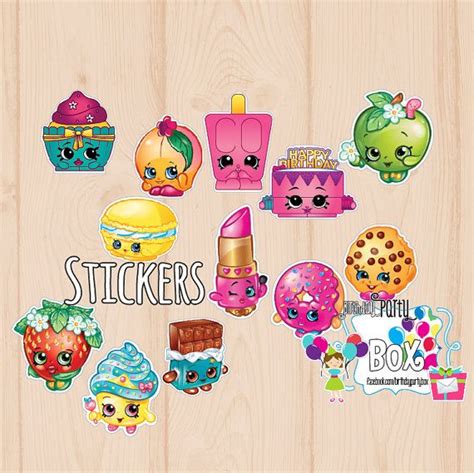 Shopkins Party Stickers Set Of 30 Shopkins Party Shopkins Sticker Set