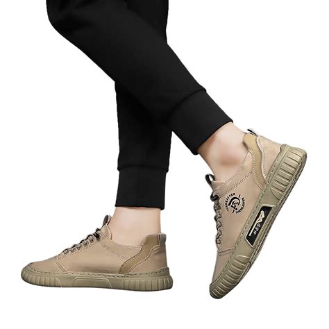 Dakaela Mens Low Top Canvas Walking Shoes Lace Up Non Slip Casual Running Tennis Fashion
