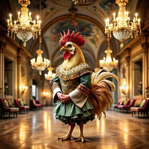 Charming Rooster In Lanternlit Garden Ai Digital Image Premium Ai