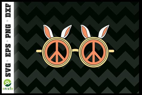 Groovy Easter Glasses Peace Graphic By Enistle · Creative Fabrica