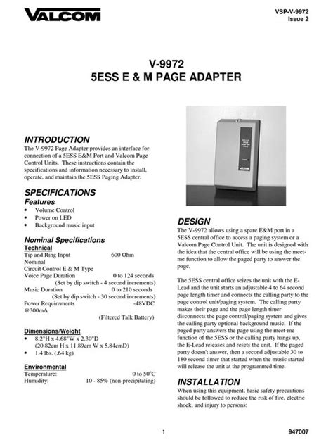Valcom V 9970 Wiring Diagram