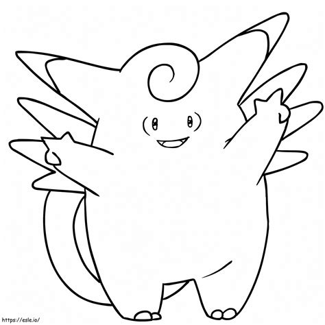 Cute Clefable Coloring Page