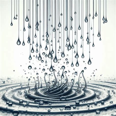 Dripping Droplets These Raindrops Fall In A Steady Drip Drip Dr Stock