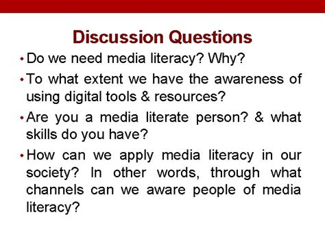 The Media And The Literacies Media Literacy Information