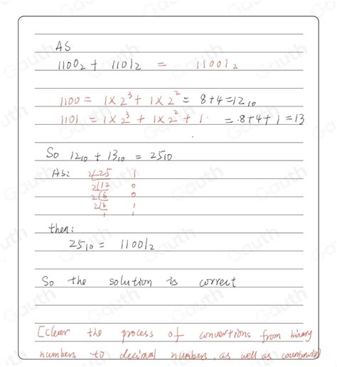 Solved Add The Following Binary Numbersconvert These Binary Numbers