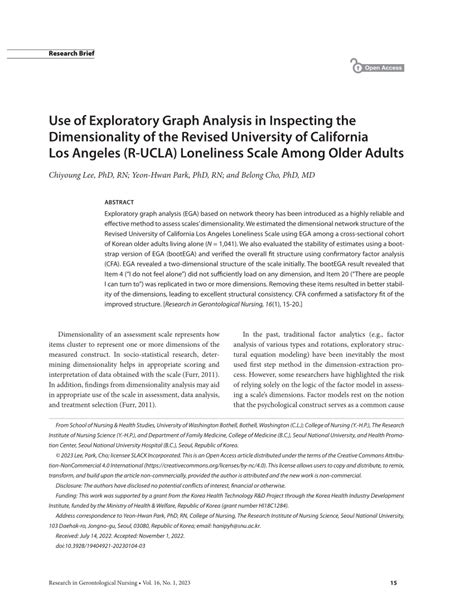 Pdf Use Of Exploratory Graph Analysis In Inspecting The