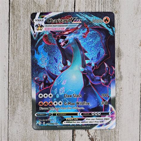 Charizard Vmax Custom Handmade Holographic Card Etsy