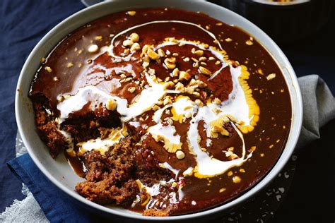 Banana And Date Pudding With Hazelnut Butterscotch Recipe Image