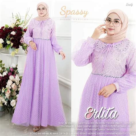 Spassy Gamis Wanita Dewasa Orignal Erlita Cocok Buat Kondangan Dan