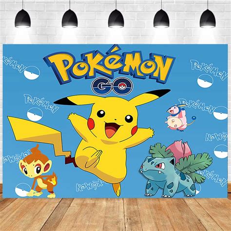 Pokemon Theme Backdropjumping Pikachu Birthday Party Supplies