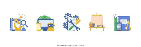 Steam Science Technology Engineering Art Mathematics Stock Vector