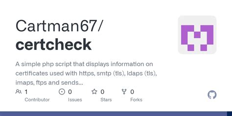 GitHub Cartman67 Certcheck A Simple Php Script That Displays Information On Certificates Used