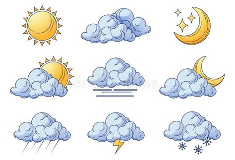 Cloud Drawing Hand Drawn Set Stock Illustration Illustration Of