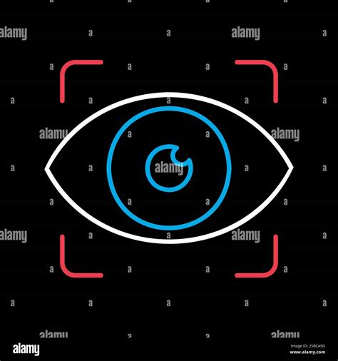 Eye Scan Vector On Dark Background Icon Retina Check Symbol Security Sign Graph Symbol For