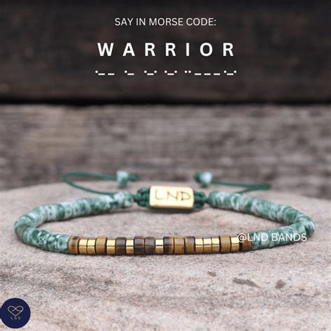 Morse Code Warrior Beaded Bracelet With Secret Message Lnd Bands