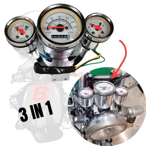 Bigbang Motorcycle 3 In 1 Speedometer Gauge Tachometer Universal