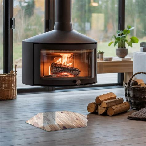 Hexagonale Placa De Vidrio Para Chimenea Tablero De Madera En El Diseño