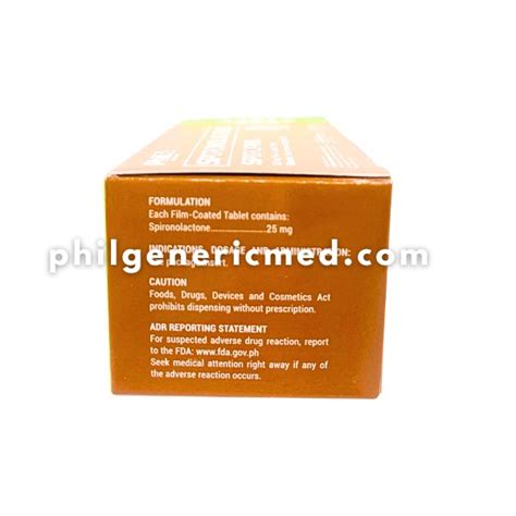 Spironolactone Spirophil 25mg Film Coated Tablet 100s Philippine