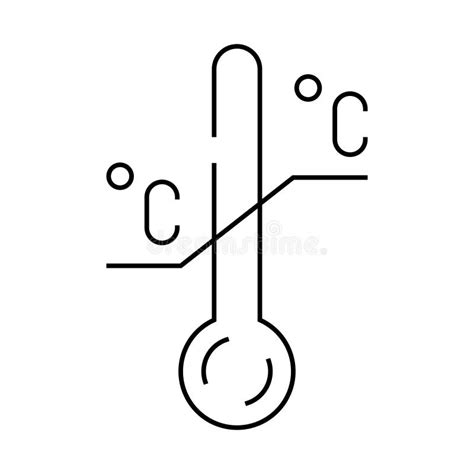 Temperature Sensitive Product Label Warning Line Icon Vector Illustration Stock Vector
