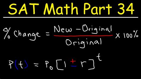 Percent Increase And Decrease Population Growth Problems Sat Math Part
