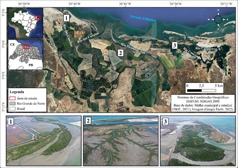 Localização Do Sistema Estuarino Do Rio Piranhas Açu Rn Fonte Acervo Download Scientific