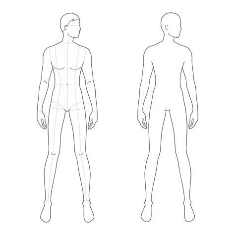 Fashion Template Of Standing Men Men Wear Person Vector Men Wear Person Png And Vector With