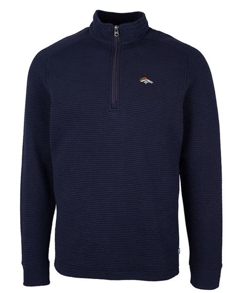 Denver Broncos Cutter And Buck Mens Coastal Half Zip Cutter And Buck