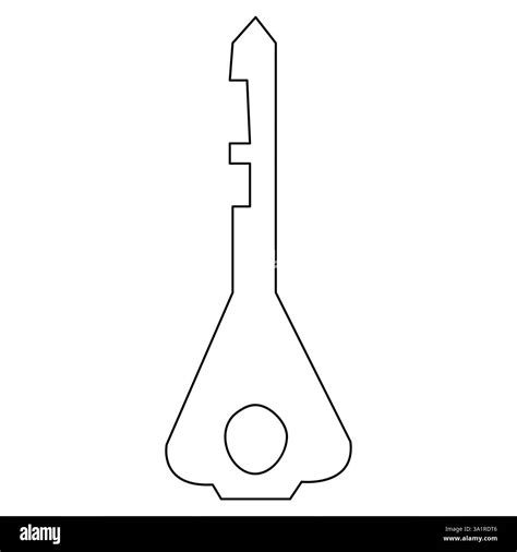 Single Line Art Drawing Continuous Outline Vector Hand Drawn Icon Key Isolated Stock Vector