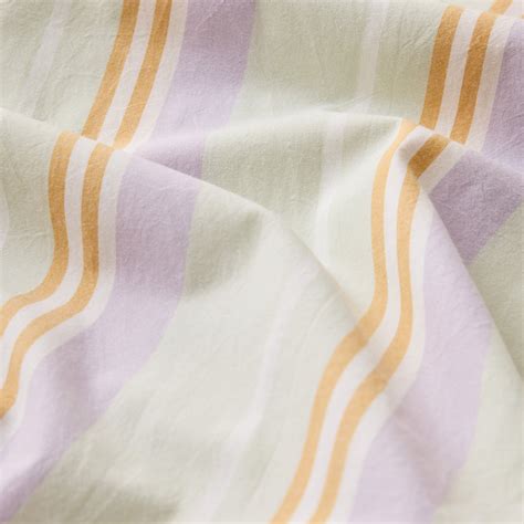 Leo Washed Cotton Juniper Stripe Flat Sheet Sheet Society