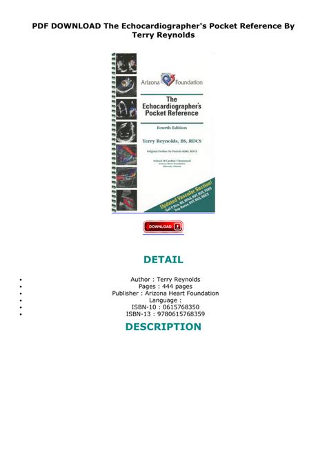 Pdf Download The Echocardiographers Pocket Reference By Ter By