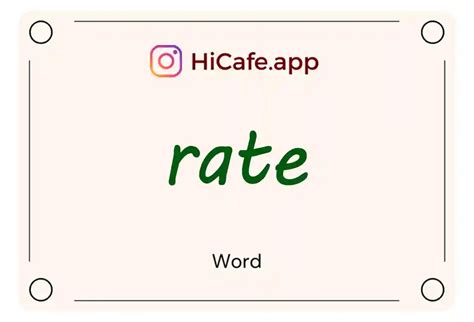 English Word Rate Meaning And Definition Hicafe