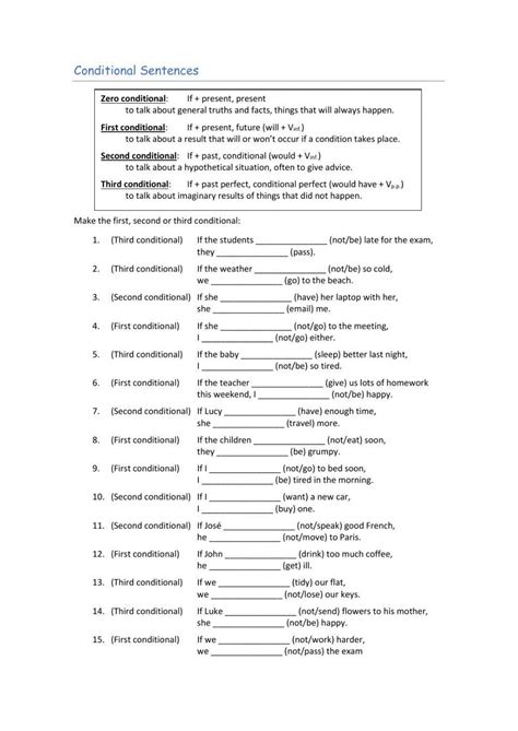 Conditional Sen Free Interactive Worksheets 274682