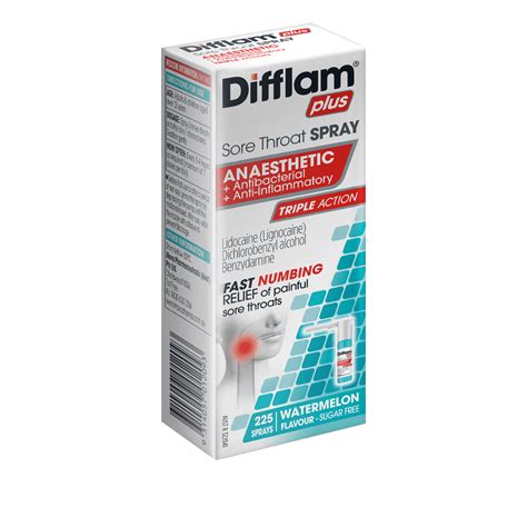 Difflam Plus Anaesthetic Sore Throat Spray 225 Sprays