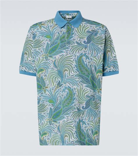 Roma Paisley Cotton Polo Shirt In Blue Etro Mytheresa