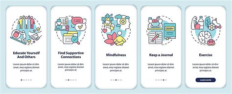 Stages Of Ptsd Onboarding Mobile App Screen Mockup Infographic
